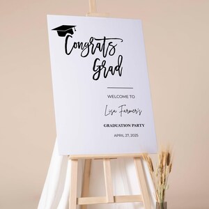 Congrats Grad Welcome Sign Custom School Colors Graduation Party ...