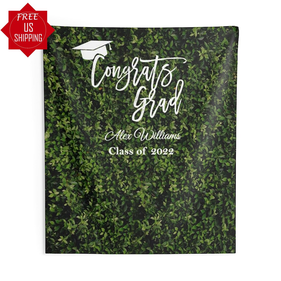 Class of 2022 Graduation Backdrop Fabric Grass Wall | Etsy