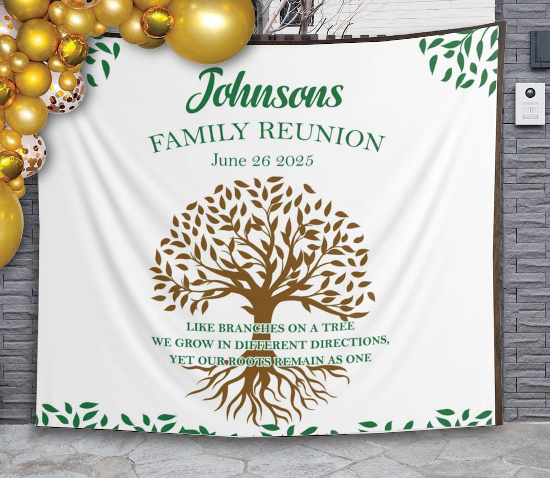 Custom Family Reunion Backdrop, Family Tree Decor, Our Roots Remain as ...
