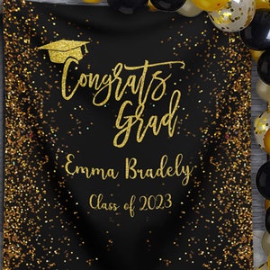 Graduation Party Decorations Class of 2024 Backdrop Congrats Grad Hat ...