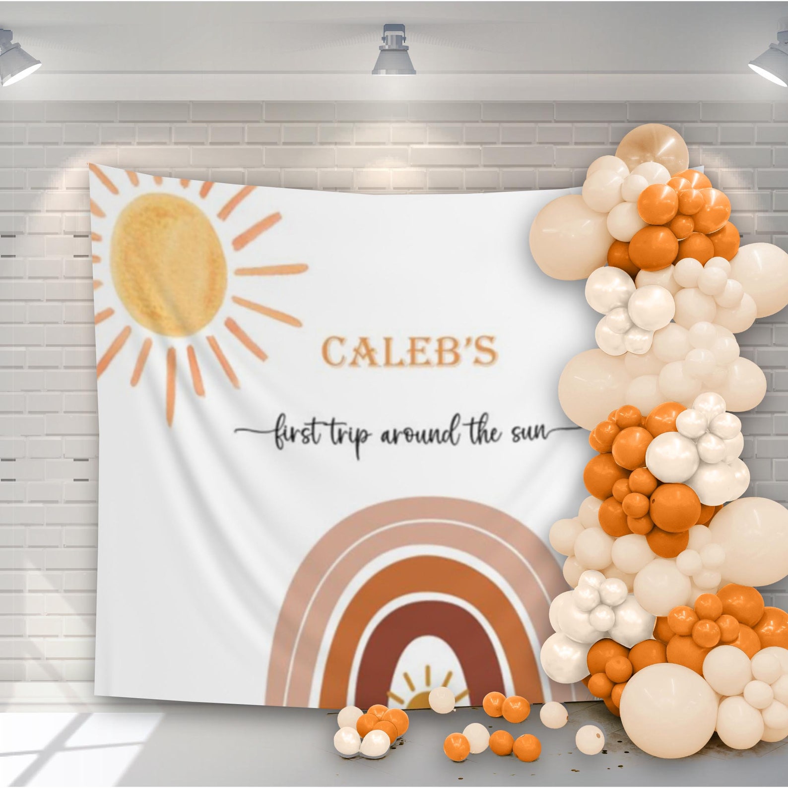 First Trip Around the Sun Birthday, First Birthday Backdrop, Sunshine ...