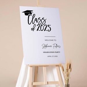 Class of 2025 Graduation Welcome Sign Custom Colors Minimalist Grad ...