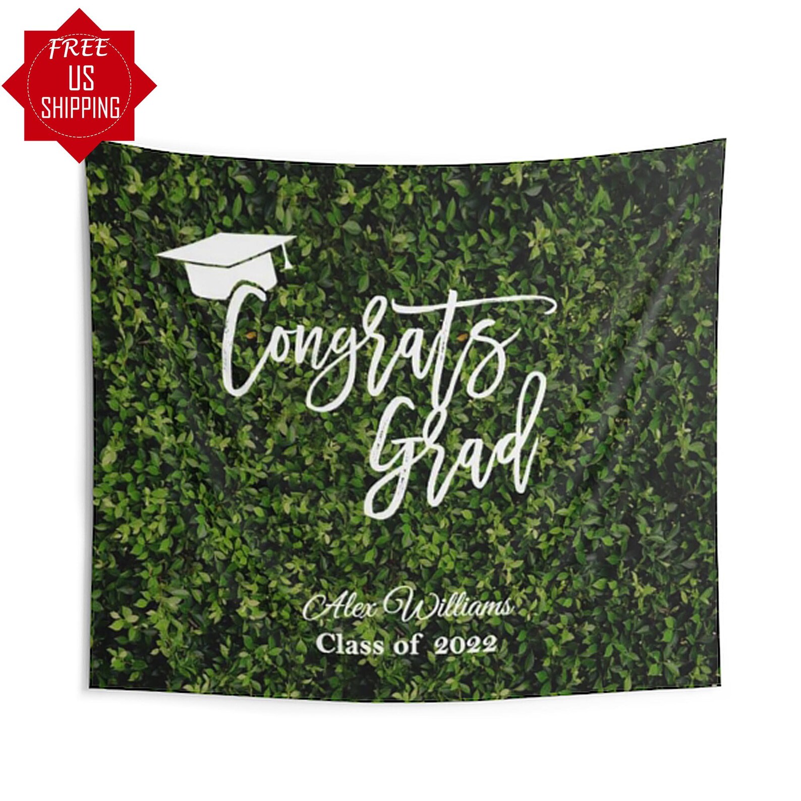 Class of 2022 Graduation Backdrop Fabric Grass Wall | Etsy