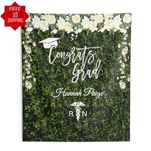 Nurse Grad Decor RN Grass Wall Fabric Backdrop Nursing Student ...