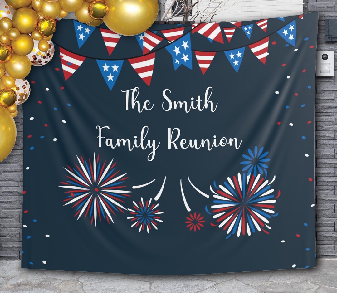 Independence Day Family Reunion Banner Custom 4th of July Party ...