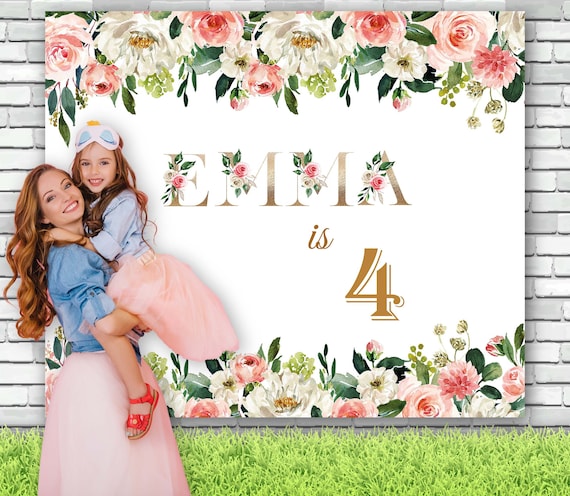 Girl Party Decoration Birthday Backdrop Floral Backdrop - Etsy