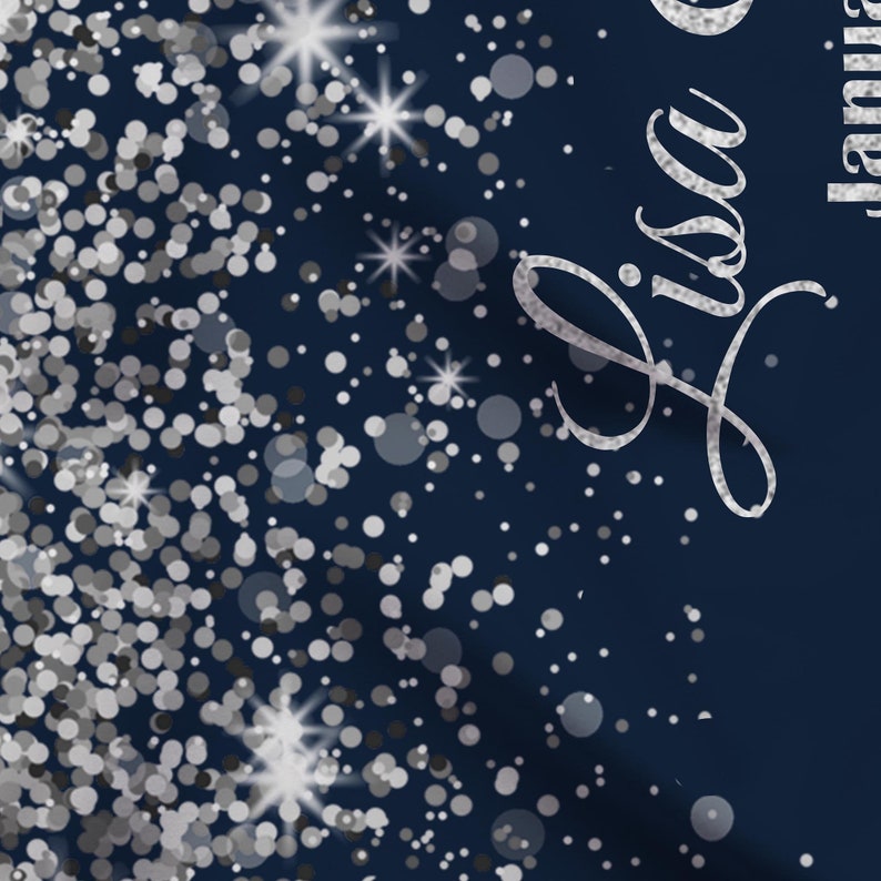 Silver Glitter and Navy Graduation Photo Backdrop /graduation | Etsy