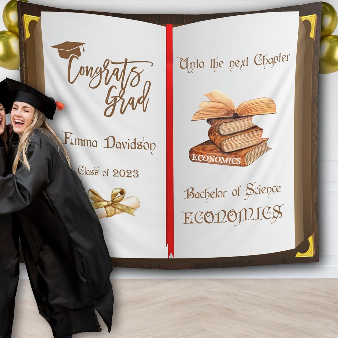 Book Graduation Backdrop Grad Celebration Congratulations Grad Custom ...