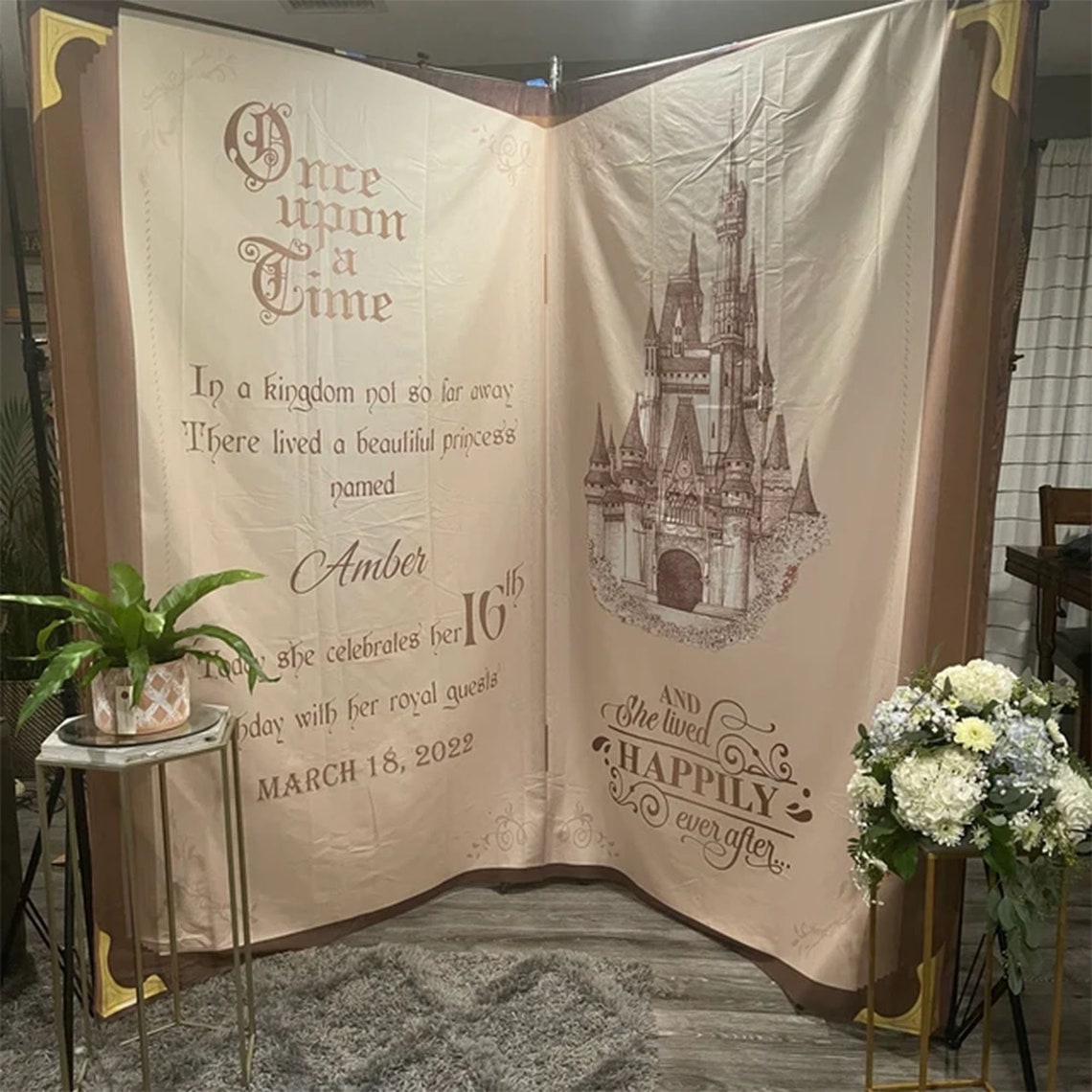 Personalized Enchanted Birthday Backdrop Enchanted Themed Party ...