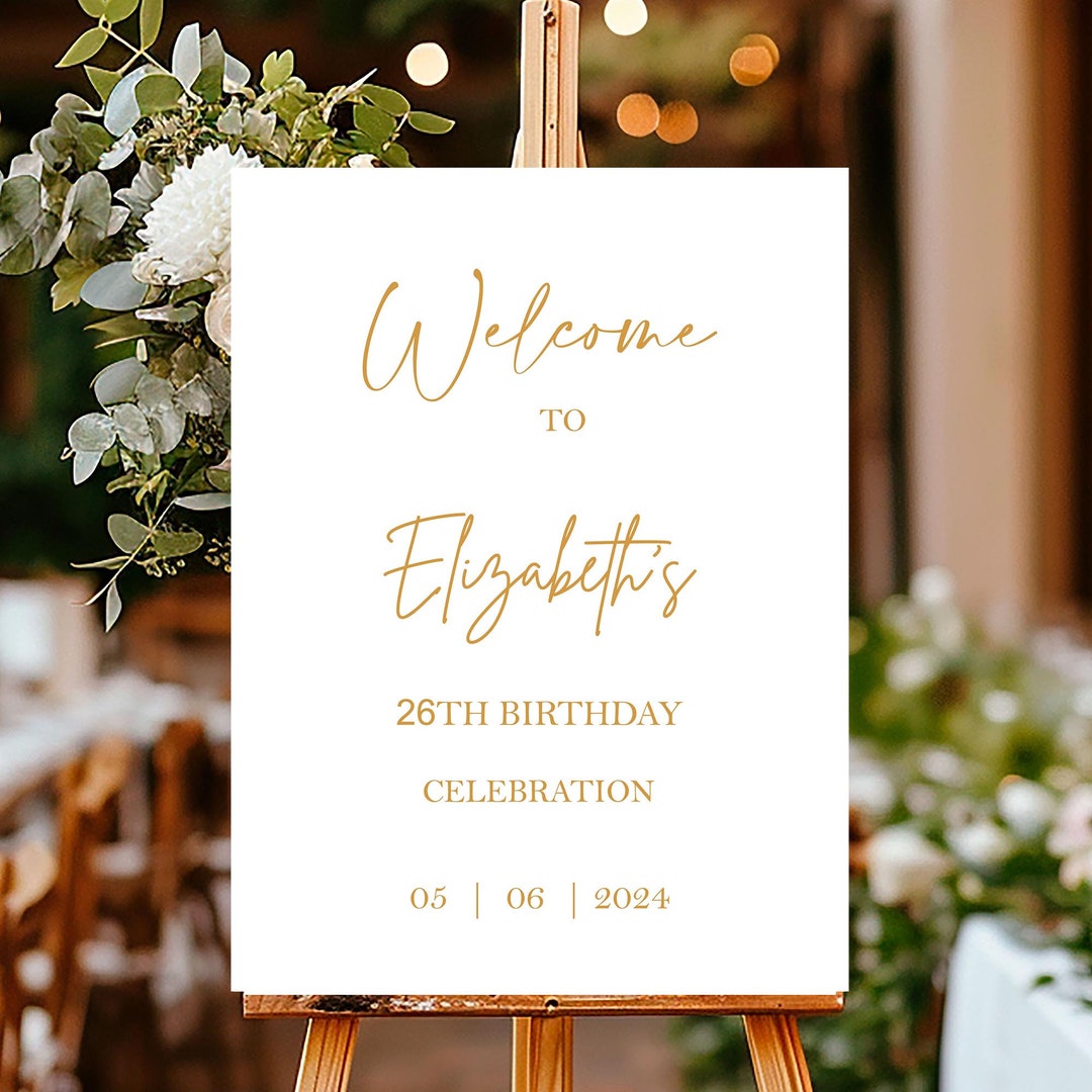 Happy Birthday Welcome Sign Foam Board Personalized Birthday Poster Any ...