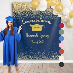 Graduation Party Backdrop Color Match School Colors Class of 2023 ...