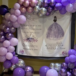 Quinceañera Birthday Backdrop Lavender Quince 15 Anos Decor Custom ...