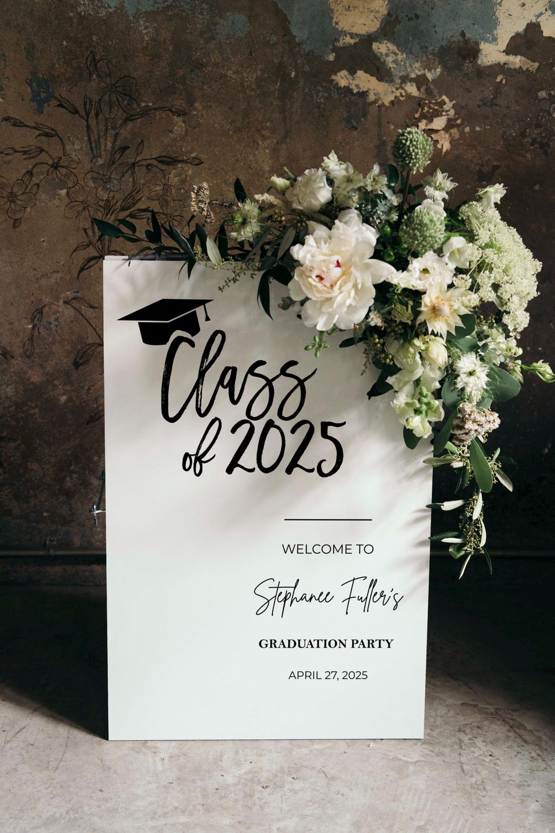 Class of 2025 Graduation Welcome Sign Custom Colors Minimalist Grad ...