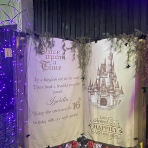 Personalized Enchanted Birthday Backdrop Enchanted Themed Party ...
