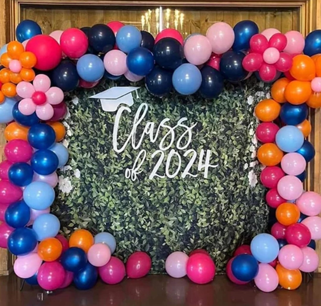 Graduation Photo Backdrop Class of 2024 Fabric Grass Wall Decor Grad ...