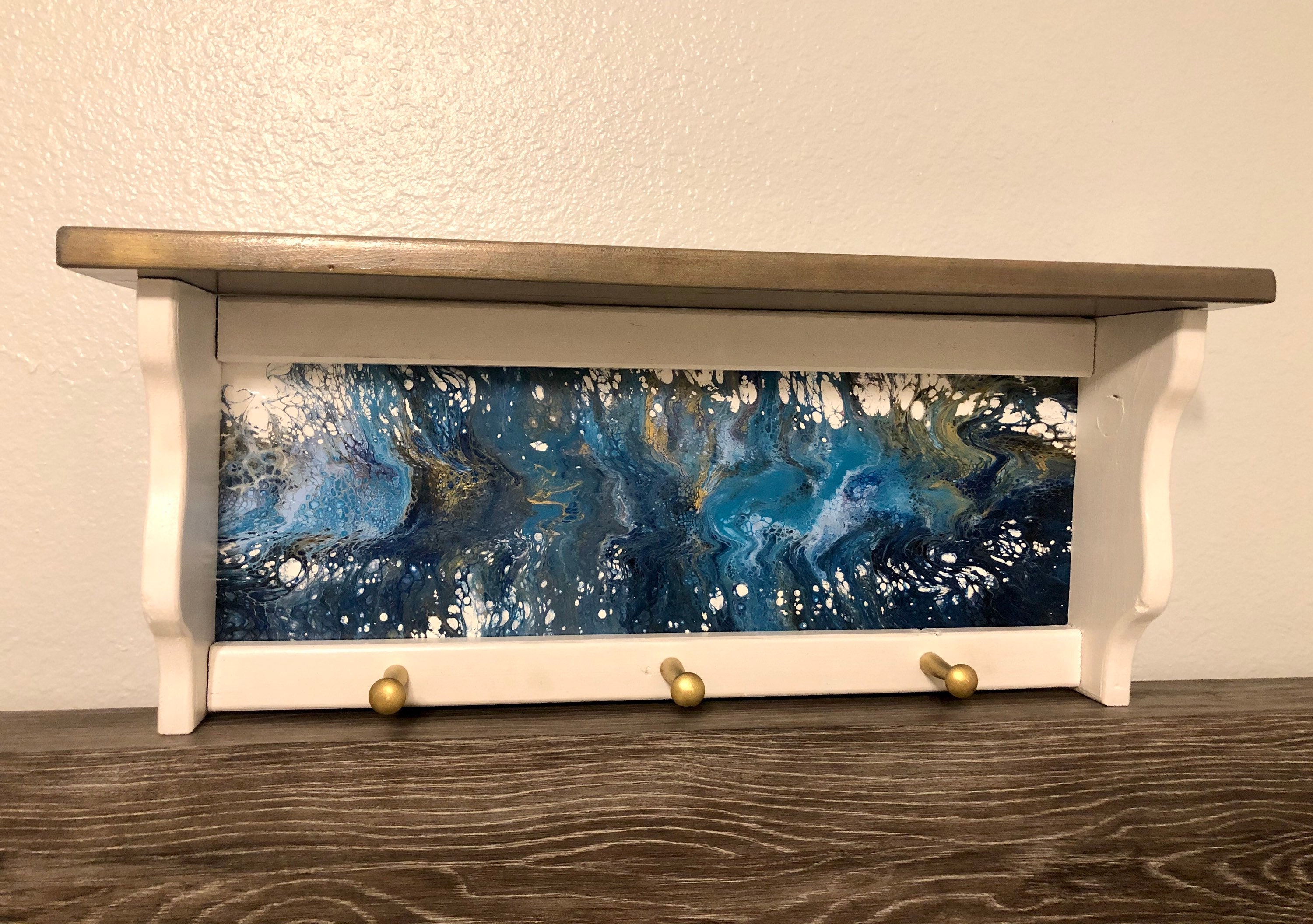 Hand Painted Wooden Shelf - Etsy