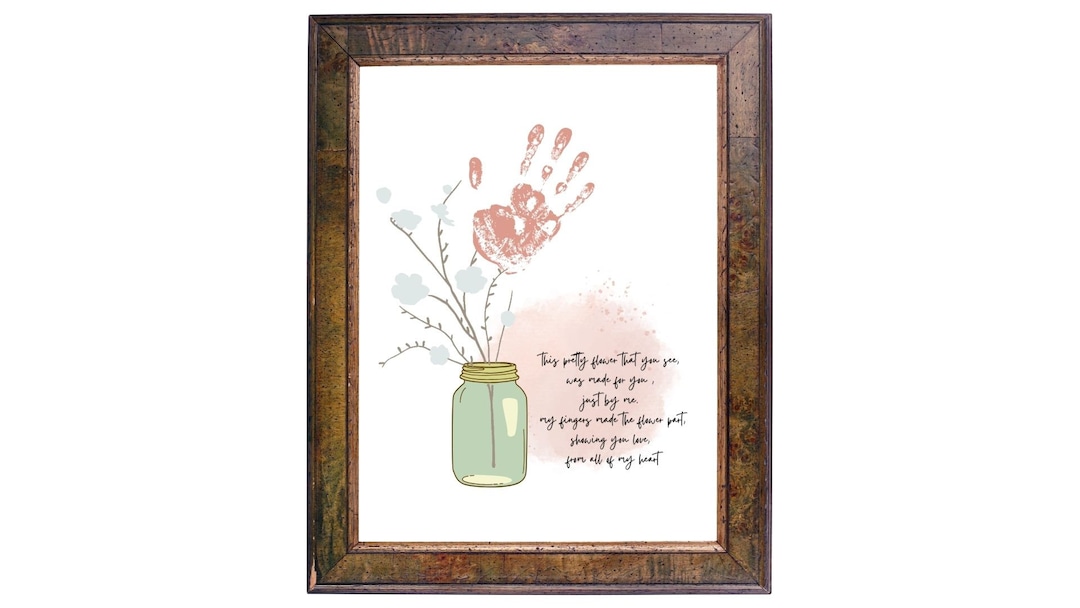 Handprint Art Craft / One Flower Poem / Keepsake Memory Child Baby Kids ...