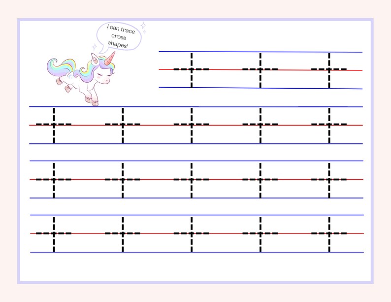 Unicorn Toddler Handwriting Busy Book, Handwriting Tracing Printables ...