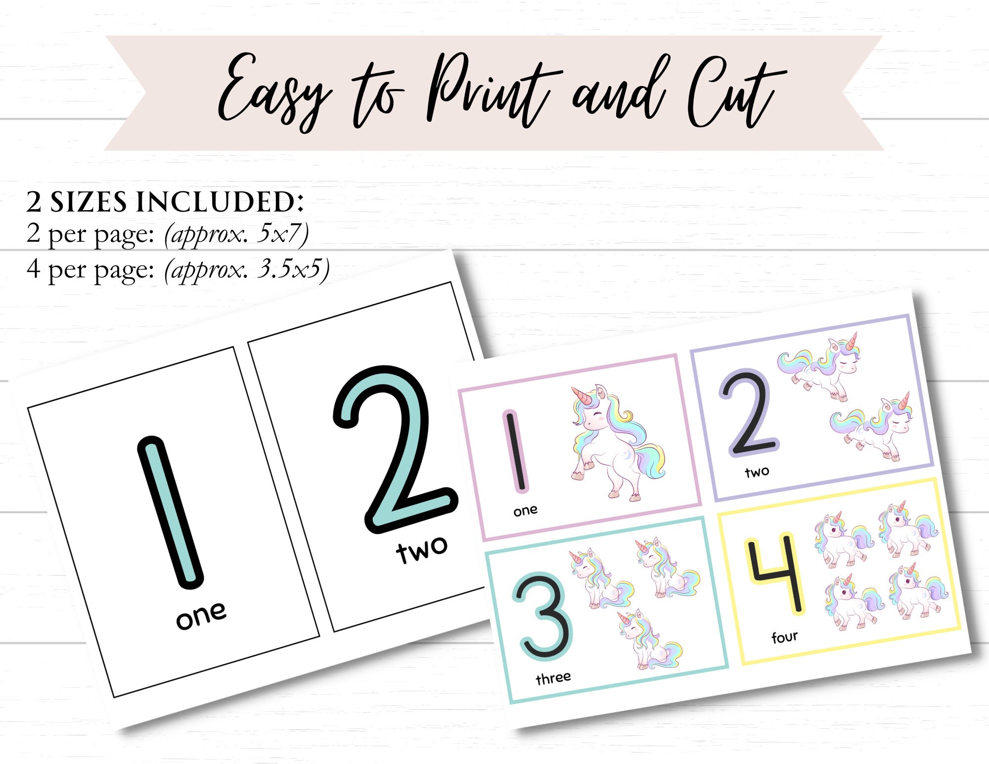 Unicorn Printable Flashcards , Homeschool Printables, Flashcards for ...