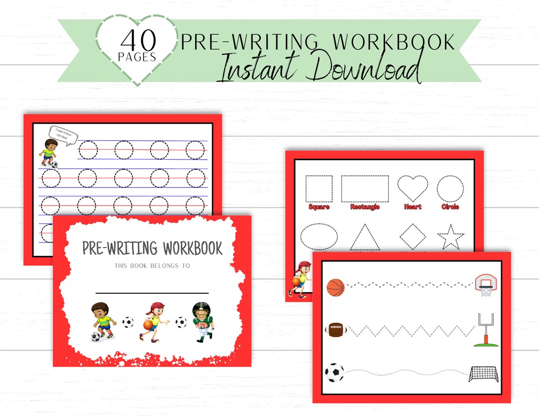 Sports Toddler Handwriting Busy Book, Handwriting Tracing Printables ...