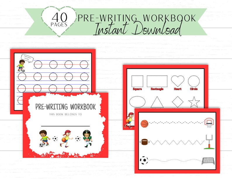 Sports Toddler Handwriting Busy Book, Handwriting Tracing Printables ...