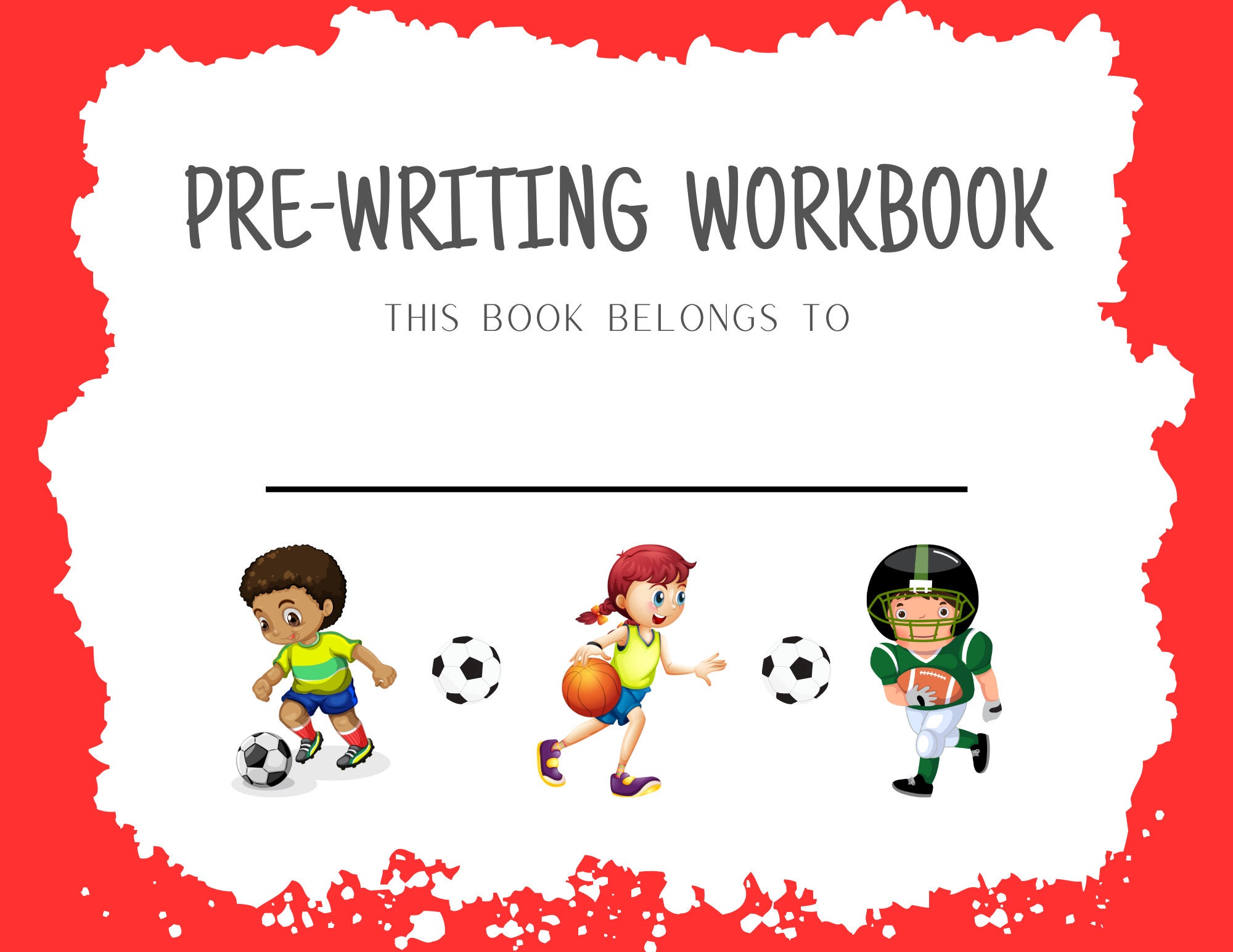 Sports Toddler Handwriting Busy Book, Handwriting Tracing Printables ...