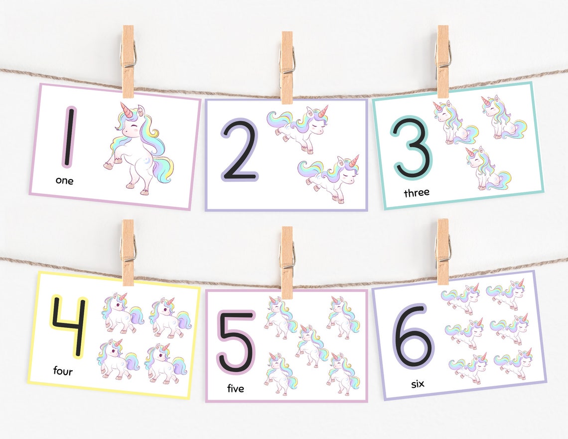 Unicorn Printable Flashcards , Homeschool Printables, Flashcards for ...