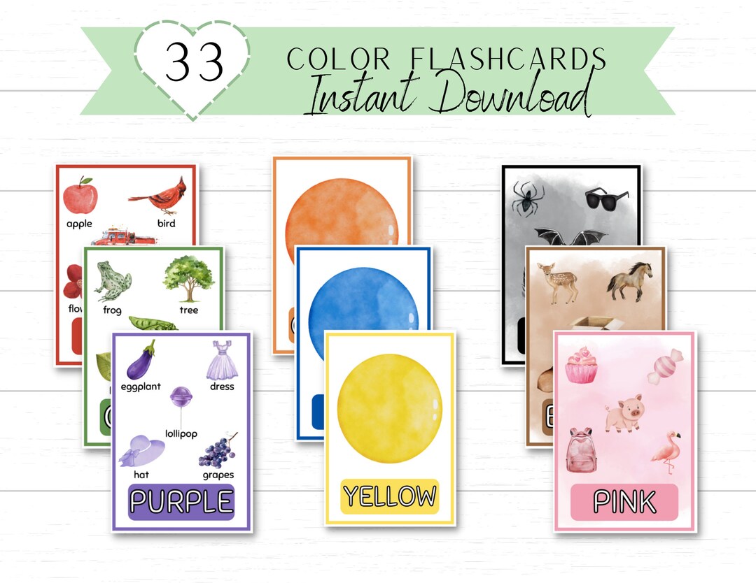 Printable Flashcards to Learn Colors, Homeschool Printables, Flashcards ...