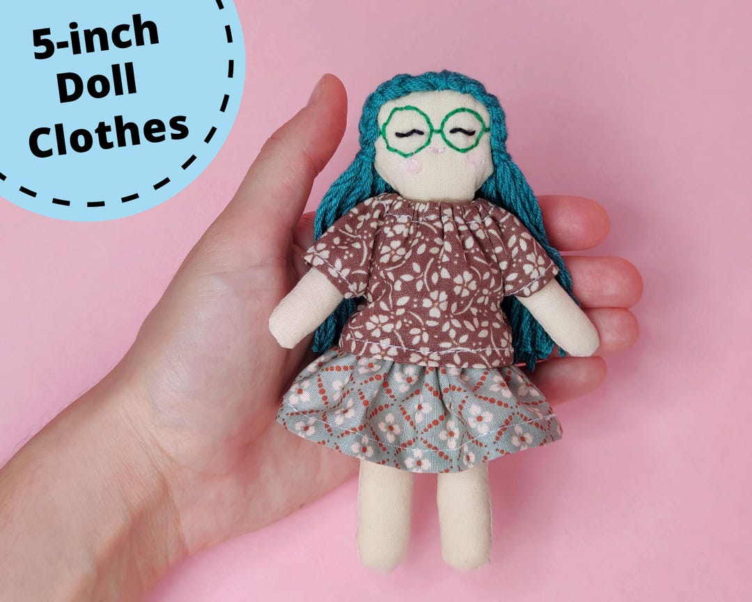 5-inch Rag Doll Clothes Pattern, Tiny Doll Clothing Sewing Pattern ...