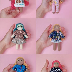 Tiny Doll Pattern With Clothes, 5-inch Rag Doll With Eyeglasses Sewing Pattern PDF, Cloth Doll ...