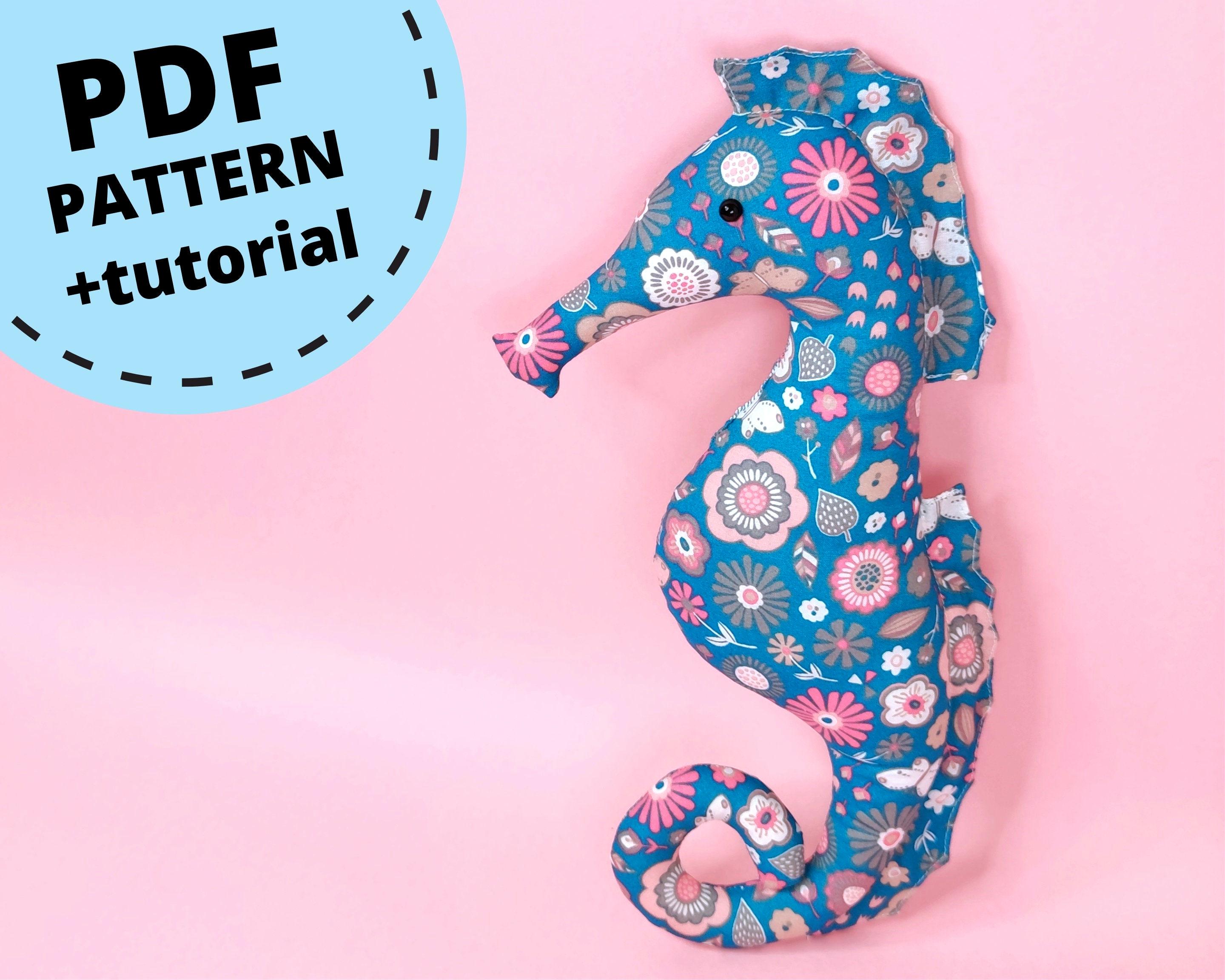 Plush Seahorse Sewing Pattern, Sea Animals Toy, Beach House Decor ...