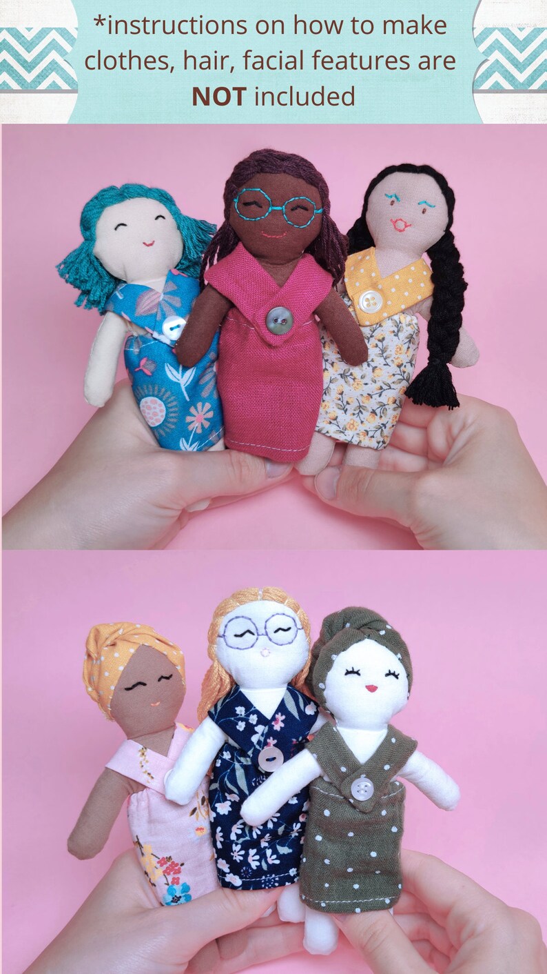 Tiny Doll Pattern PDF 5 Inch Rag Doll Body Sewing Pattern - Etsy