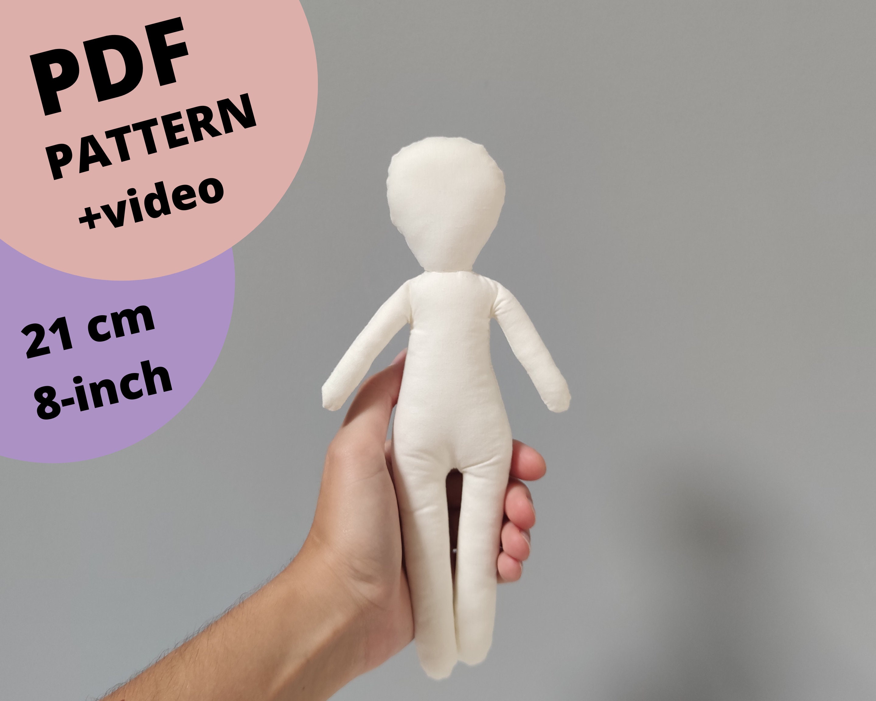 Rag Doll Sewing Pattern 8'' Blank Doll Body Sewing - Etsy Australia