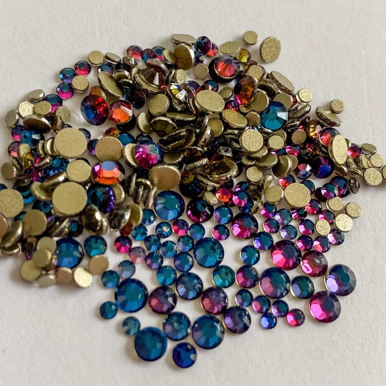 MIXED Size Mixes BLUE FLAME Volcano Flatback Rhinestones SS6 - Etsy
