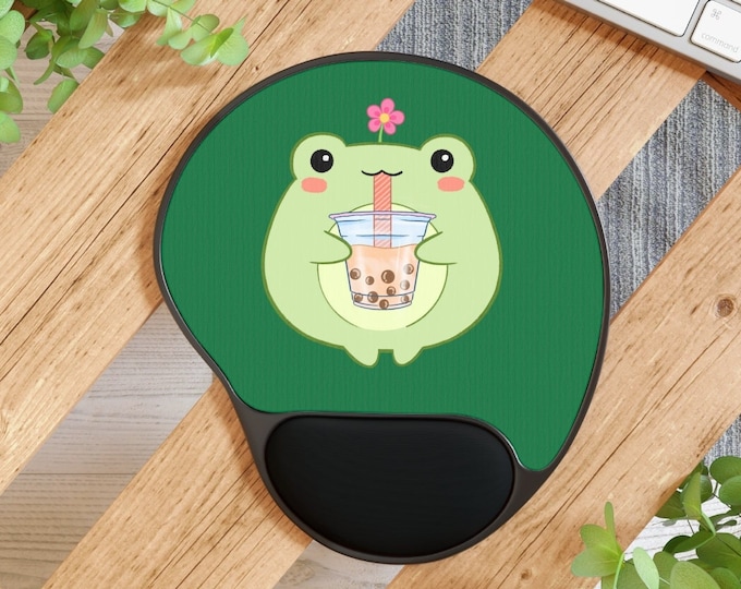 Kawaii Frog Mousepad, Cute Green Mouse Pad With Wrist Rest, Soft ...