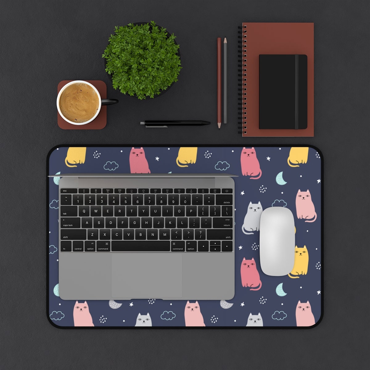 Cute Cat Desk Mat Cute Desk Mat Kawaii Desk Mat Large Desk - Etsy