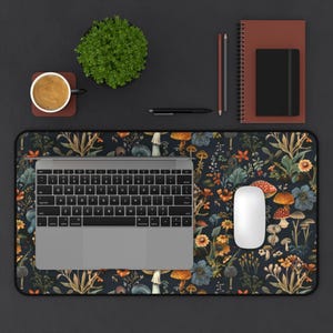 Mushroom Desk Mat Cozy Gamer Decor Dark Cottagecore Nature Magical ...