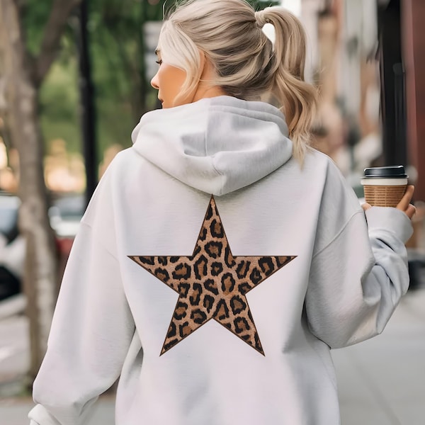 Cheetah Star Print Hoodie - Etsy