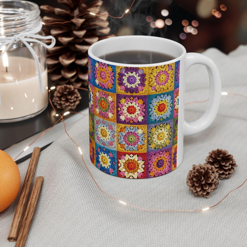 Crochet Mug, Knitting Coffee Cup, Crocheting Mug, Yarn Mug, Gifts for ...