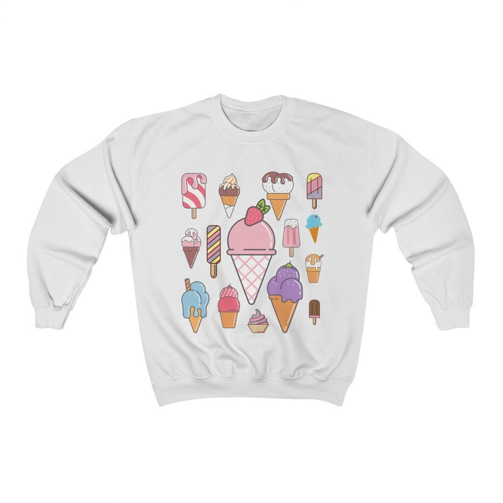 Ice Cream Sweatshirt, Ice Cream Cone, Ice Cream Lover Shirt, Foodie ...