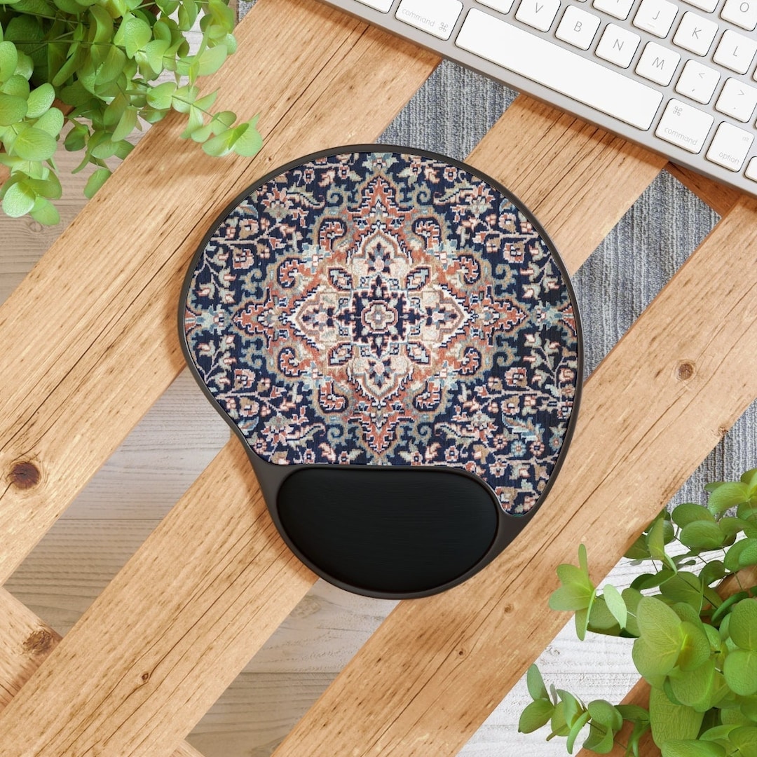 Persian Rug Mouse Pad With Wrist Rest, Office Gifts, Coworker Gift ...