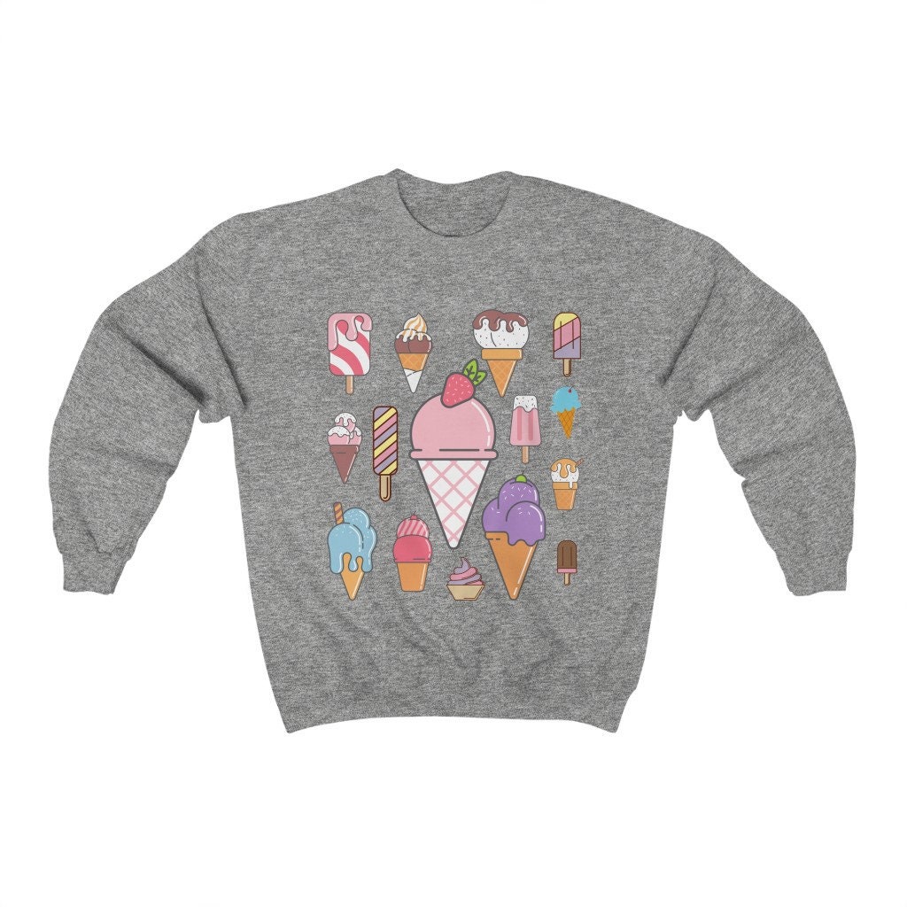 Ice Cream Sweatshirt, Ice Cream Cone, Ice Cream Lover Shirt, Foodie ...