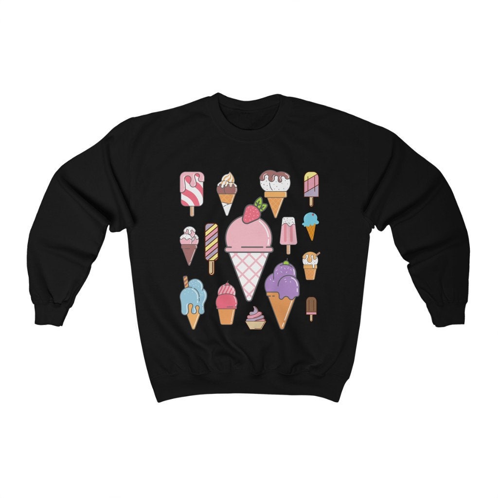 Ice Cream Sweatshirt, Ice Cream Cone, Ice Cream Lover Shirt, Foodie ...