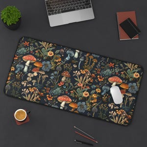 Mushroom Desk Mat Cozy Gamer Decor Dark Cottagecore Nature Magical ...