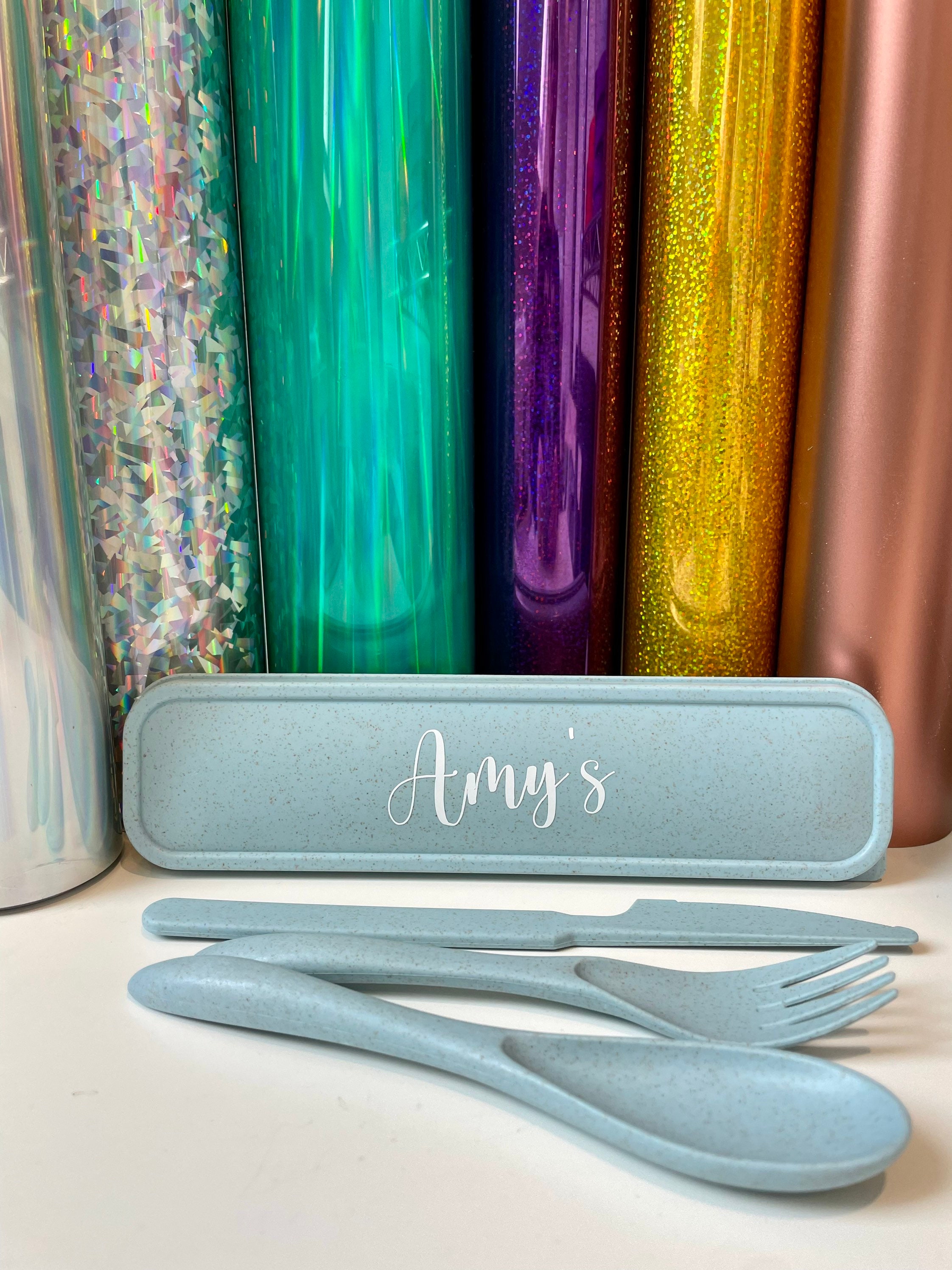Personalised Reusable Cutlery Sets for on the GO / Eco - Etsy UK