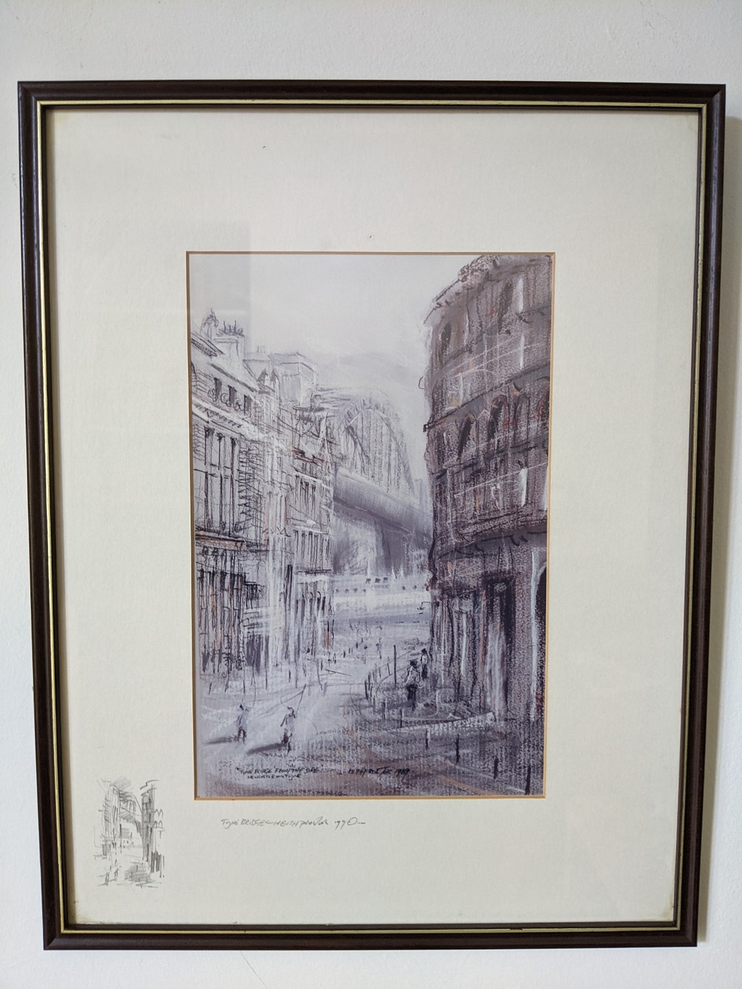 Framed and Signed Print Keith Proctor Tyne Bridge From the Side ...