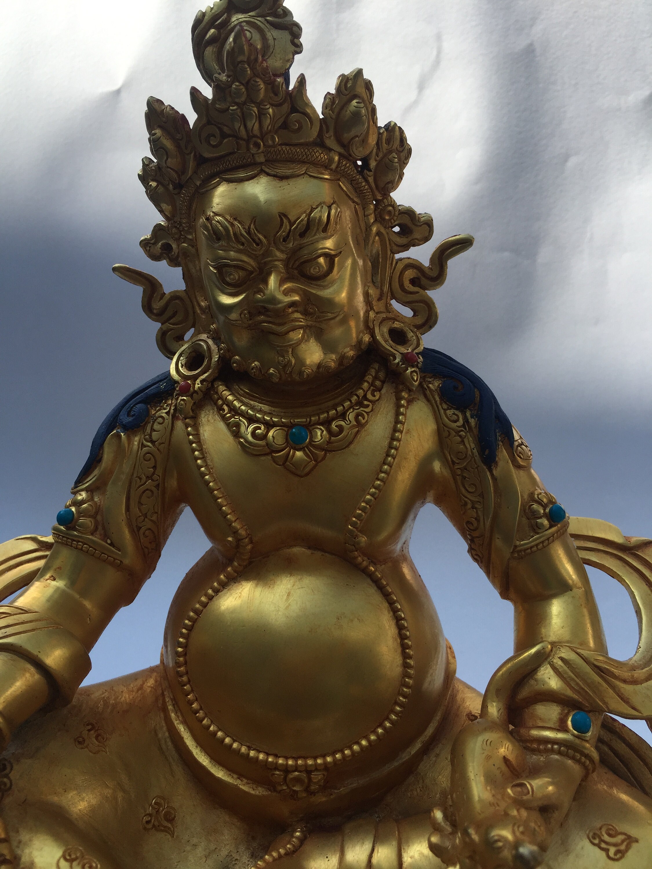 Dzambala Statue With Full Goldhimalayan Art Antique Statue Gold Plating ...