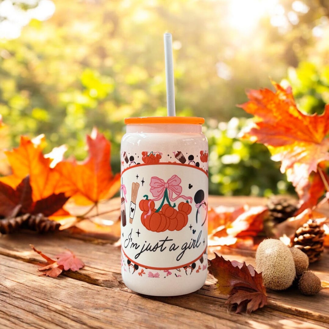 Disney Fall Pumpkin Libbey Glass Can Mickey Cup - Etsy
