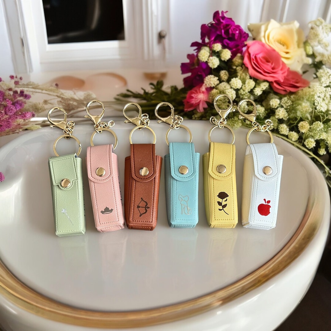 Disney Princess Inspired Leather Chapstick Lipstick Keychain Case - Etsy