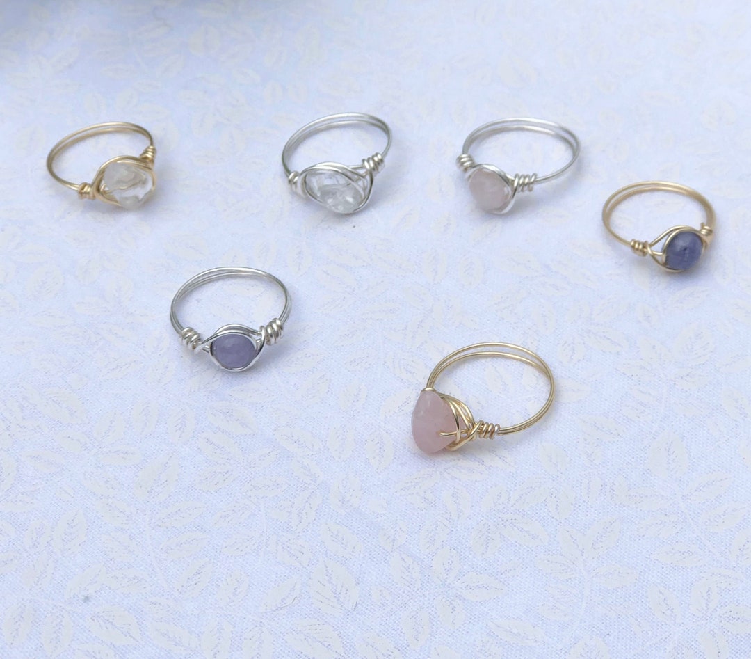 Wire Wrapped Stone Rings - Etsy